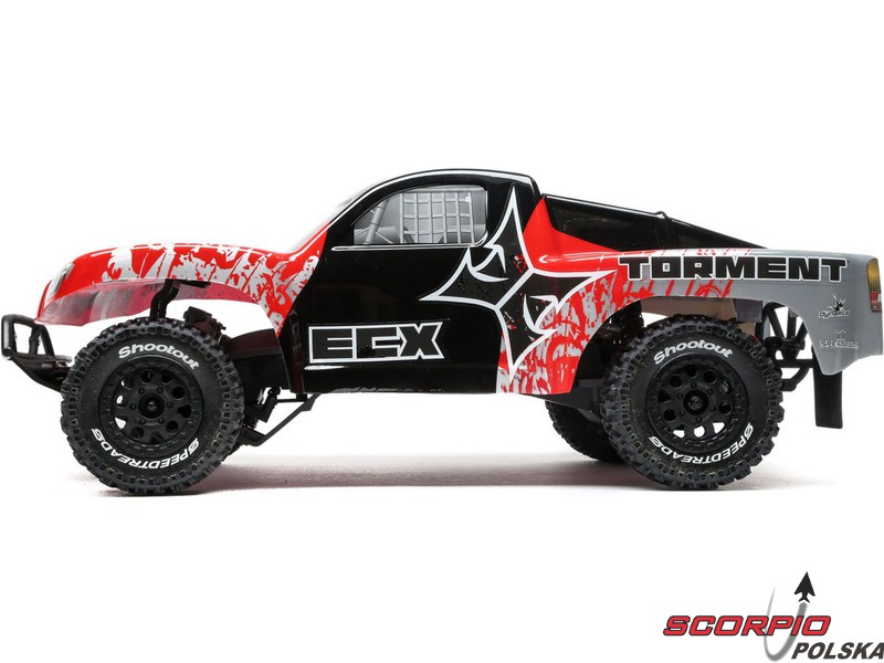 ECX Torment 1:10 RTR czerwony z akumulatorem LiPol (ECX03333IT1)